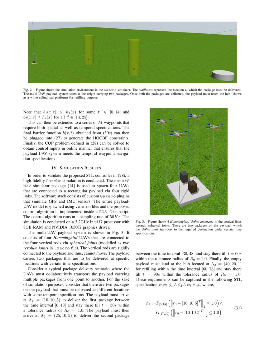 Temporal Waypoint Navigation Of Multi Uav Payload System Using Barrier Functions Deepai 1364