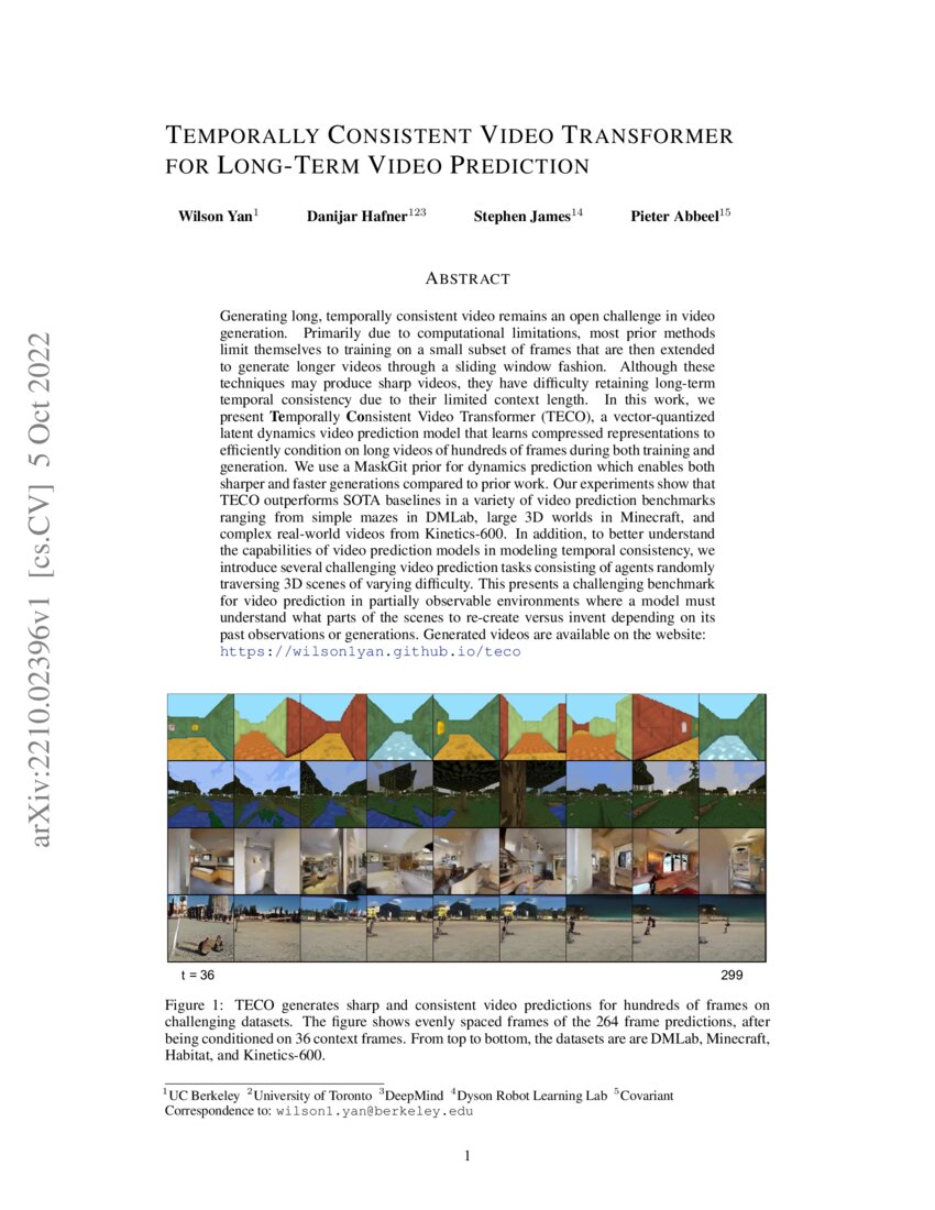 Temporally Consistent Video Transformer For Long Term Video Prediction Deepai