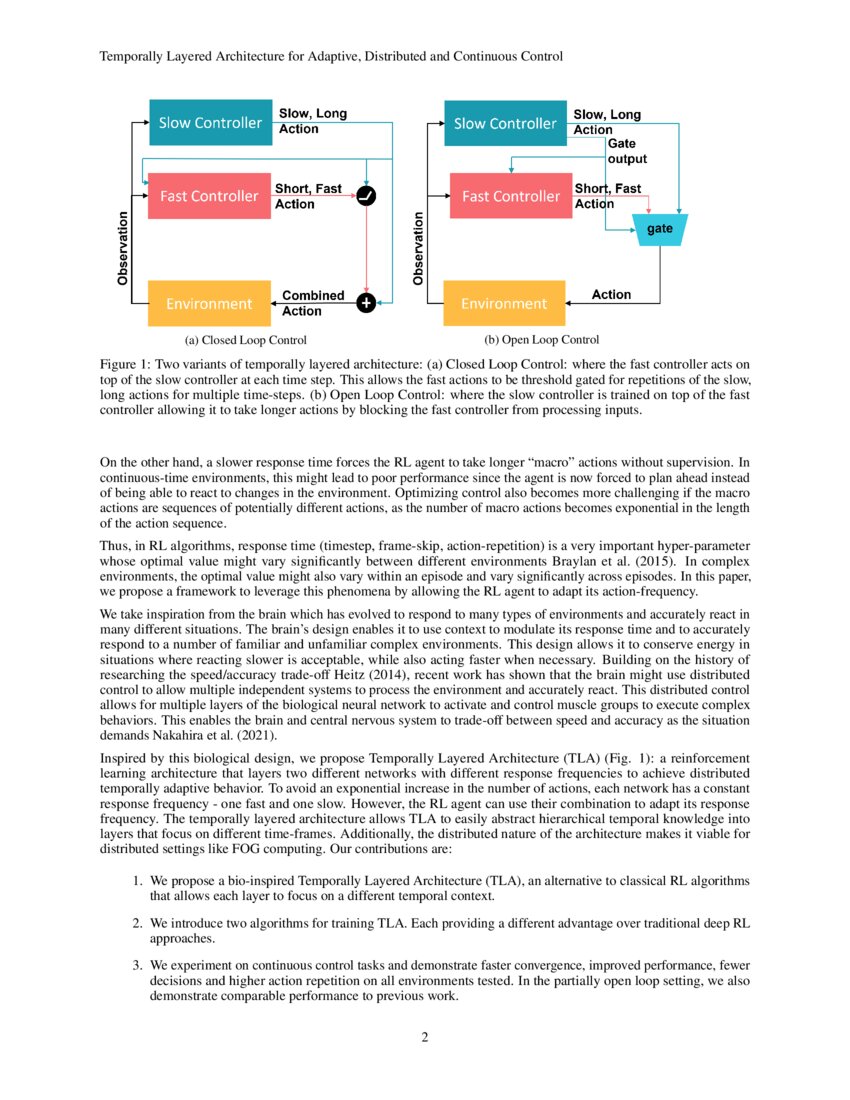 Temporally Layered Architecture For Adaptive Distributed And Continuous Control Deepai
