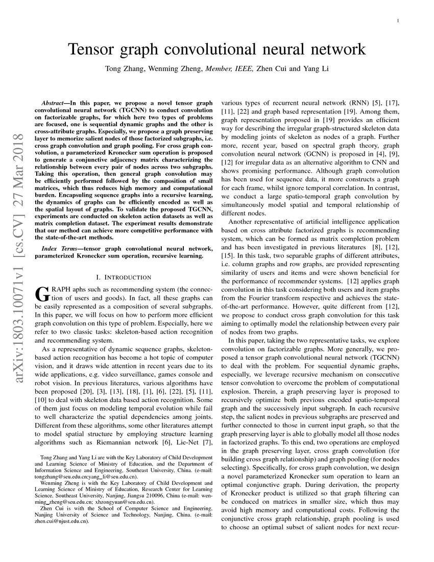 Tensor Graph Convolutional Neural Network Deepai