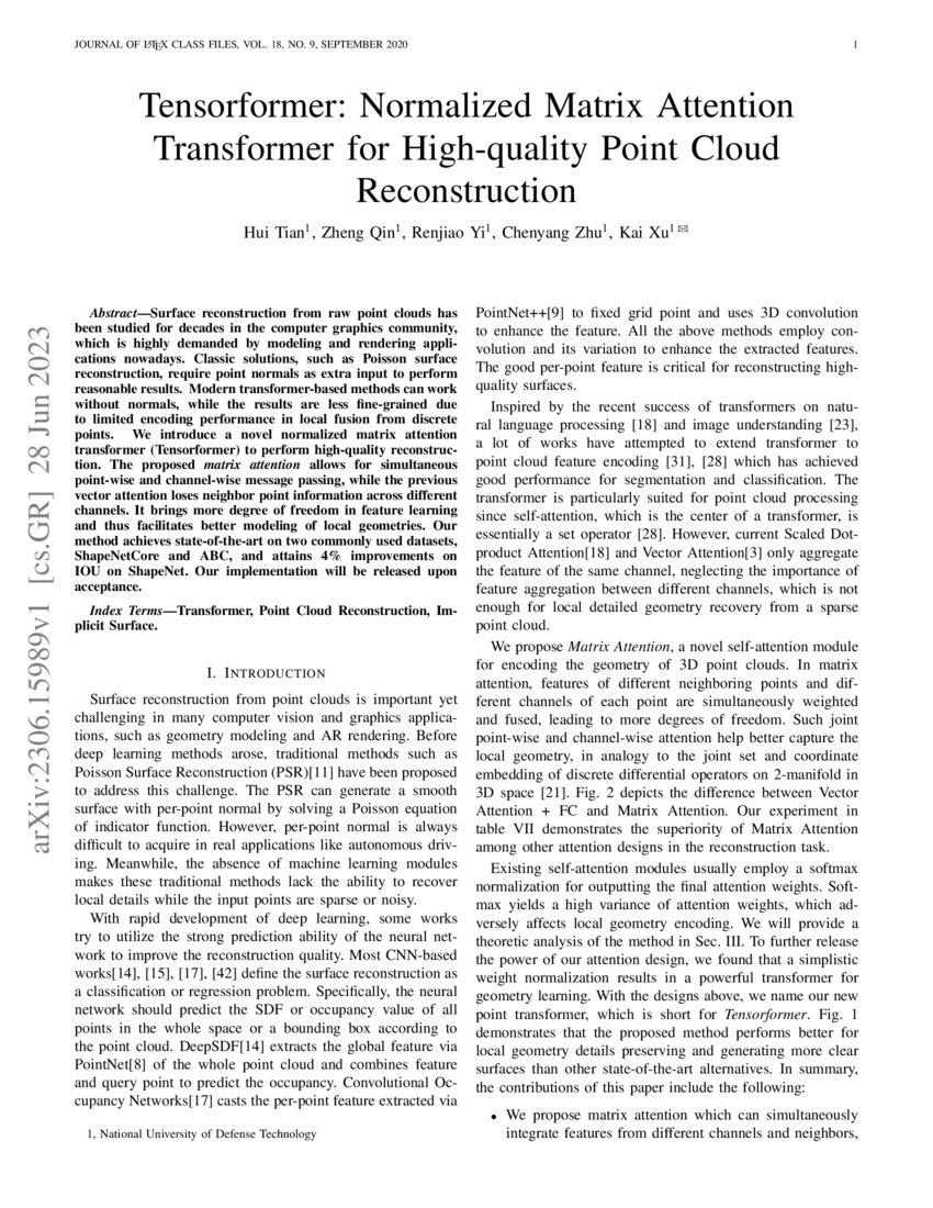 Tensorformer Normalized Matrix Attention Transformer For High Quality