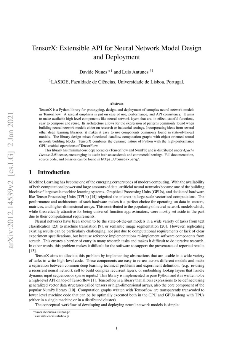 TensorX: Extensible API for Neural Network Model Design and Deployment | DeepAI