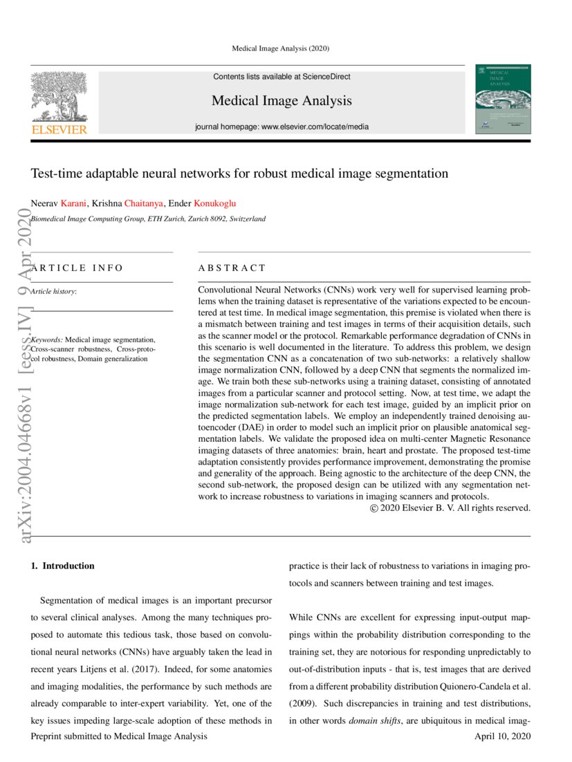 Test-Time Adaptable Neural Networks for Robust Medical Image ...