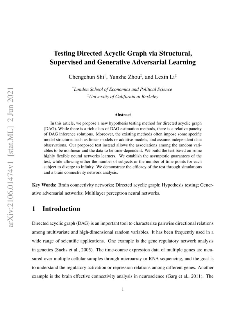 Testing Directed Acyclic Graph via Structural, Supervised and ...