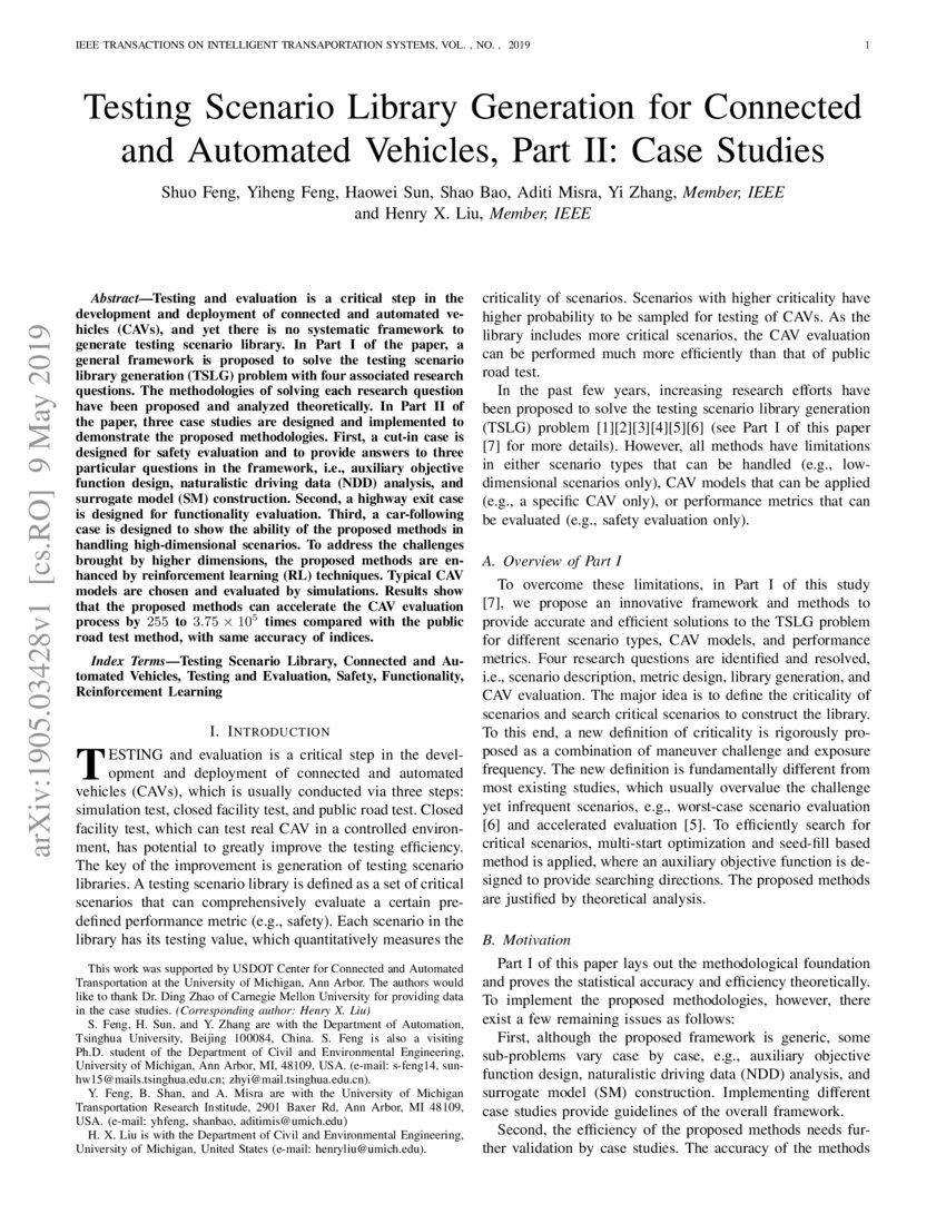 Testing Scenario Library Generation for Connected and Automated ...