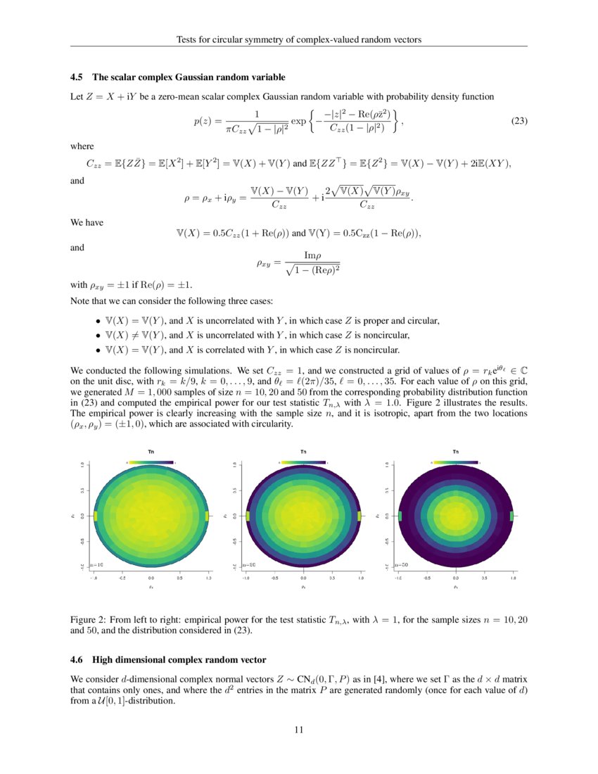 Tests For Circular Symmetry Of Complex Valued Random Vectors Deepai