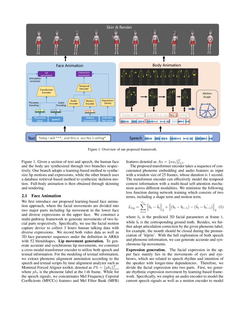 Text/Speech-Driven Full-Body Animation | DeepAI