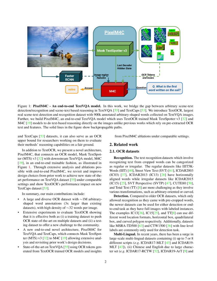 TextOCR: Towards large-scale end-to-end reasoning for arbitrary-shaped scene text | DeepAI
