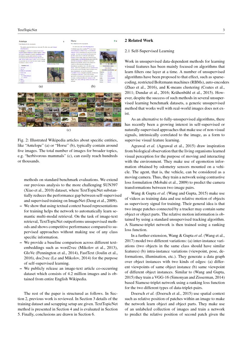 TextTopicNet - Self-Supervised Learning of Visual Features Through Embedding Images on Semantic ...