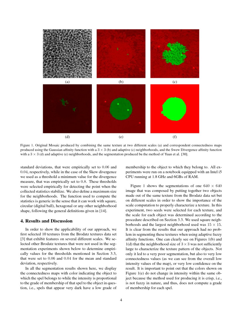 Texture Fuzzy Segmentation Using Skew Divergence Adaptive Affinity Functions Deepai
