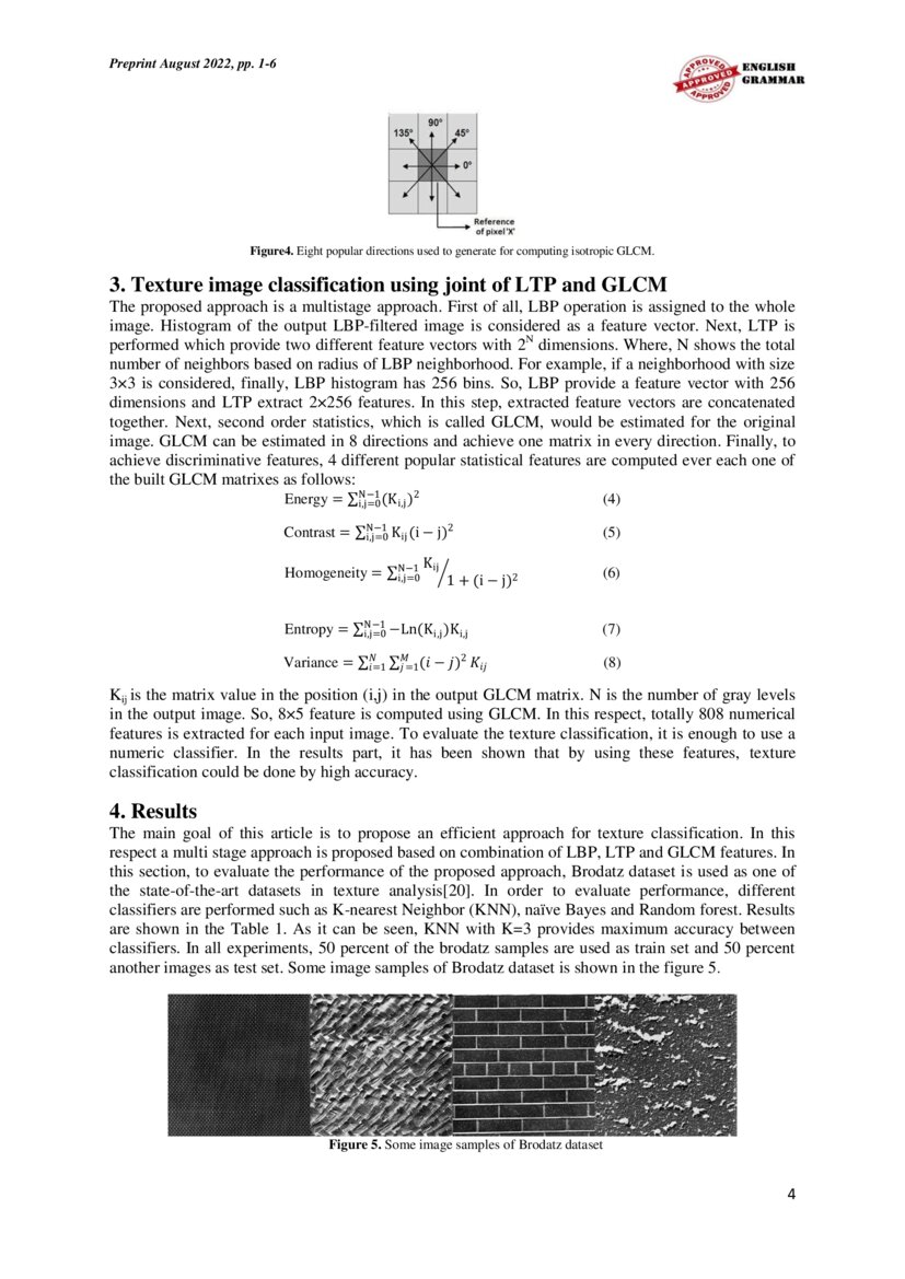 Texture Image Analysis Based On Joint Of Multi Directions Glcm And Local Ternary Patterns Deepai