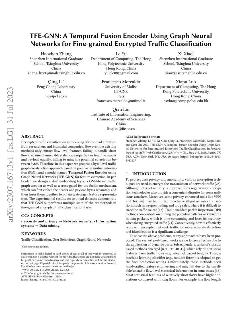 Tfe Gnn A Temporal Fusion Encoder Using Graph Neural Networks For Fine Grained Encrypted 