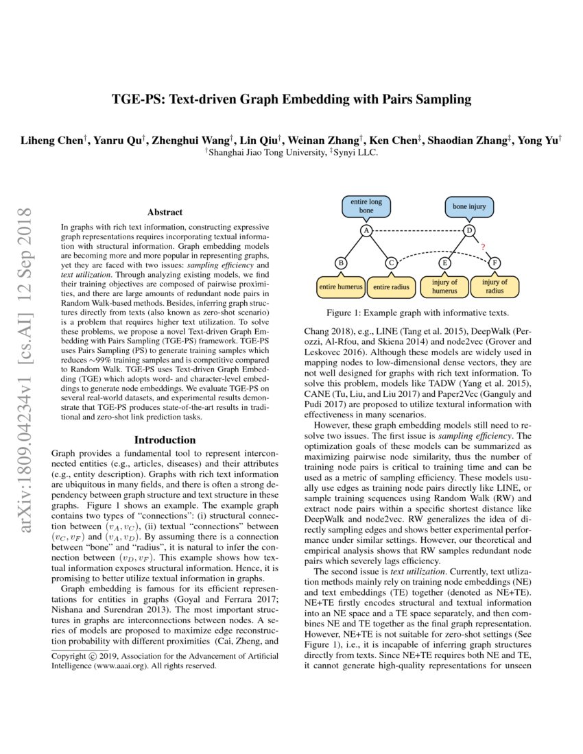 TGE-PS: Text-driven Graph Embedding with Pairs Sampling | DeepAI