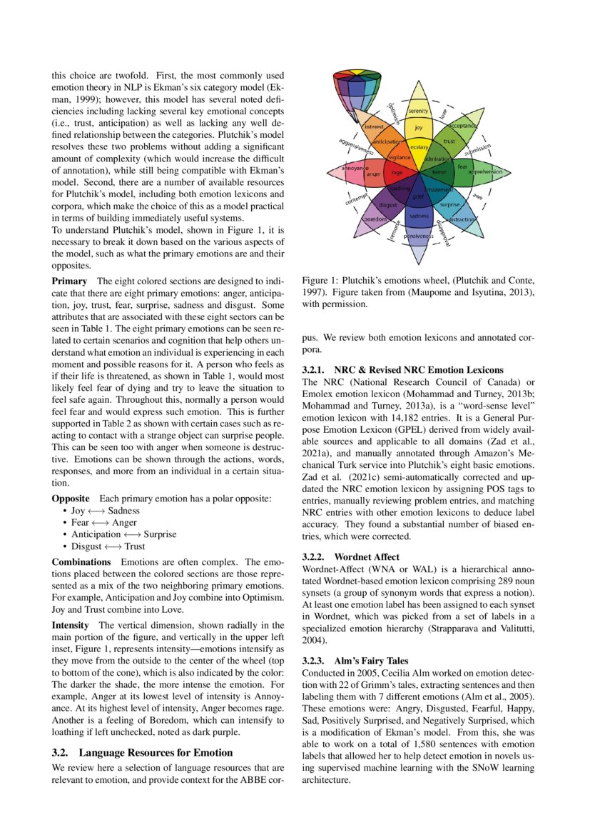 The ABBE Corpus: Animate Beings Being Emotional | DeepAI