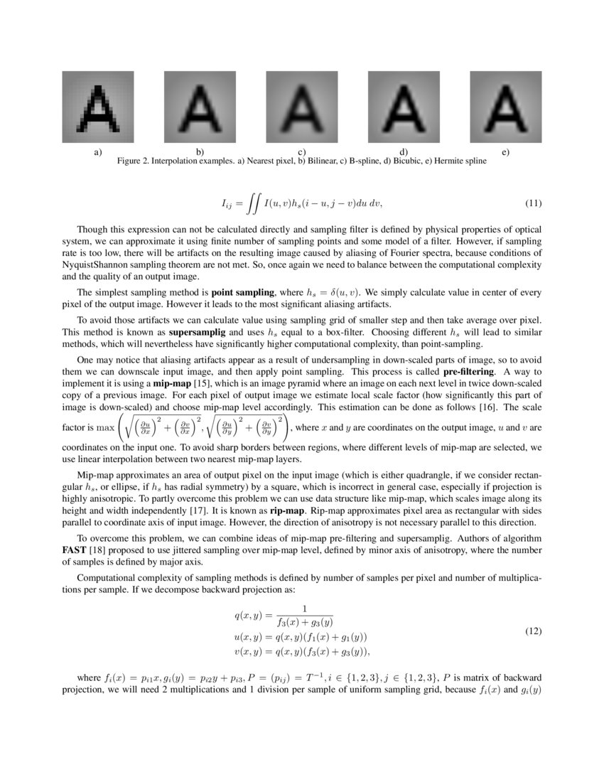 The Analysis Of Projective Transformation Algorithms For Image