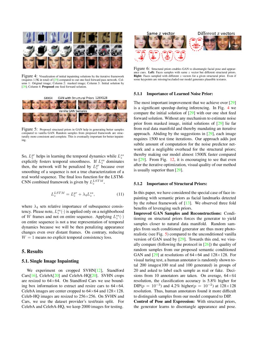 The Angel is in the Priors: Improving GAN based Image and Sequence Inpainting with Better Noise ...