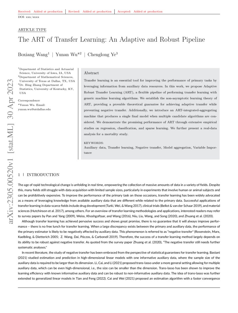The ART of Transfer Learning: An Adaptive and Robust Pipeline | DeepAI The ART of Transfer Learning: An Adaptive and Robust Pipeline | DeepAI