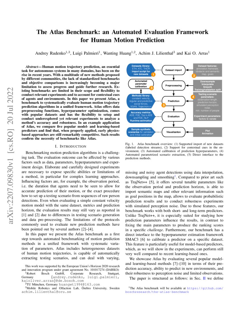 The Atlas Benchmark An Automated Evaluation Framework For Human Motion Prediction Deepai