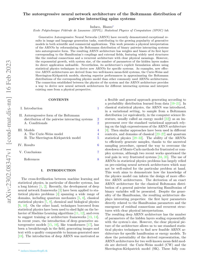 The Autoregressive Neural Network Architecture Of The Boltzmann