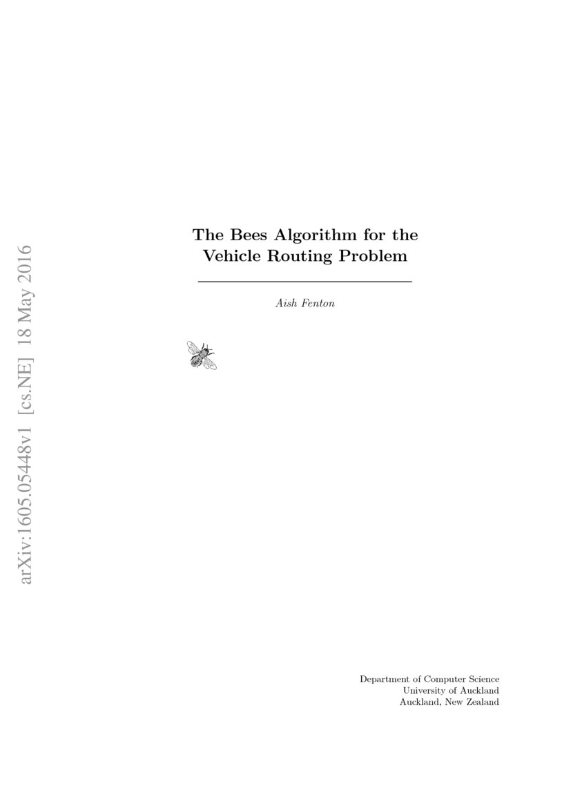 The Bees Algorithm for the Vehicle Routing Problem | DeepAI