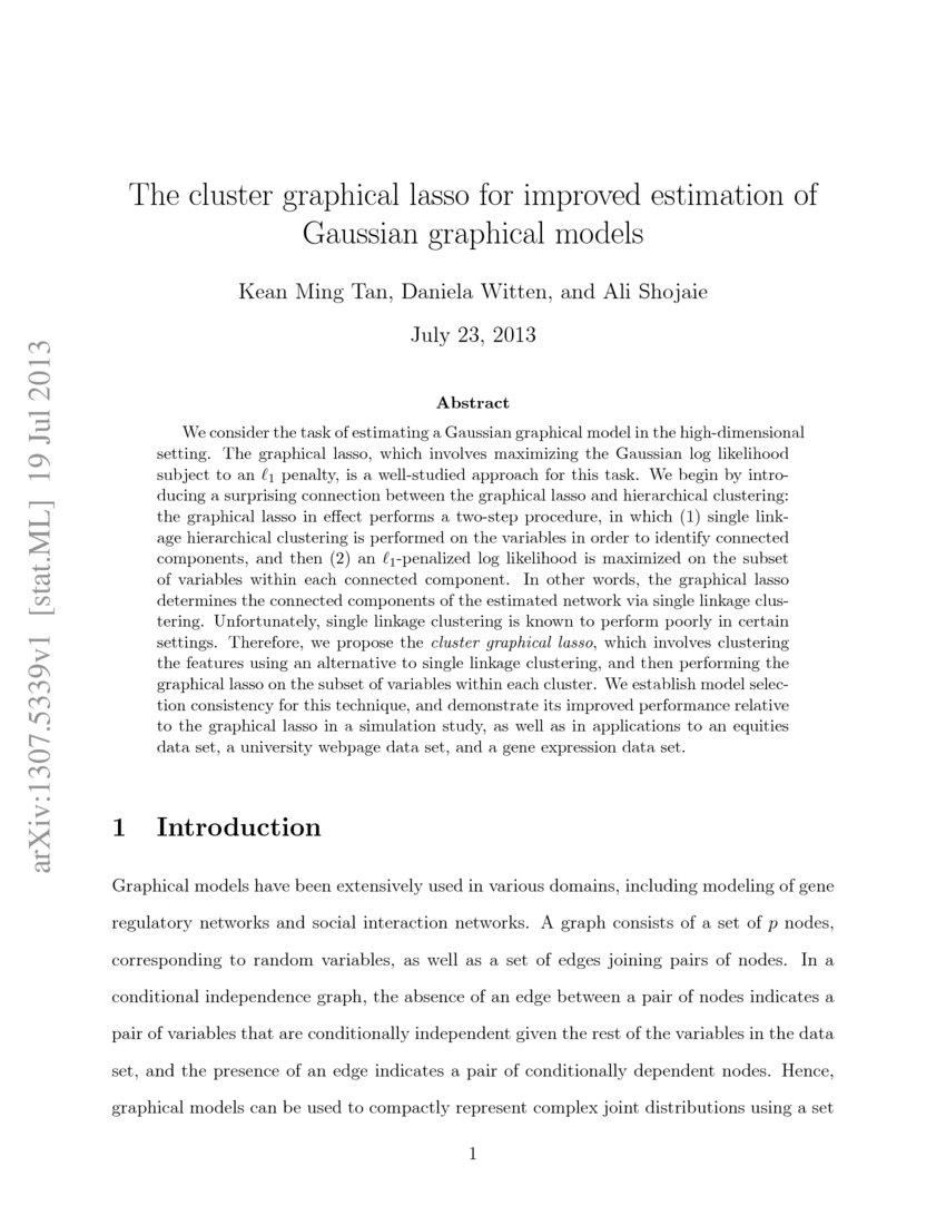 The Cluster Graphical Lasso for improved estimation of Gaussian graphical models | DeepAI