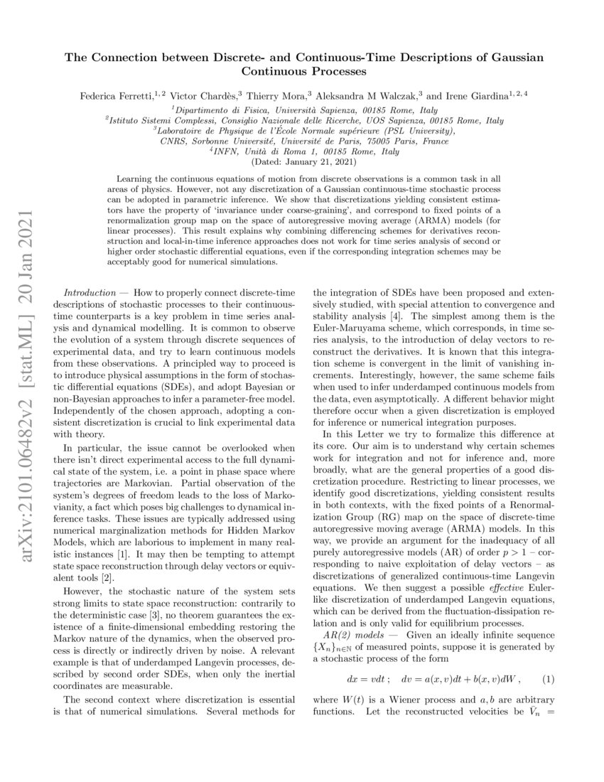 The Connection between Discrete- and Continuous-Time Descriptions of Gaussian Continuous ...