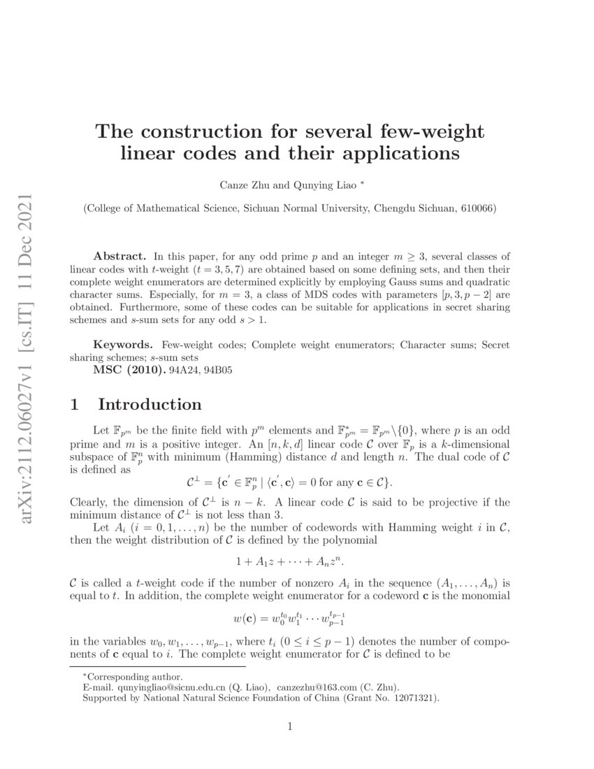 The Construction For Several Few Weight Linear Codes And Their