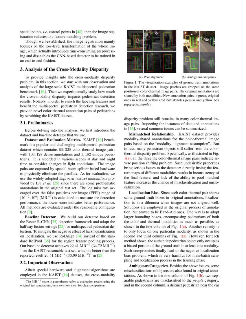The Cross Modality Disparity Problem In Multispectral Pedestrian Detection Deepai