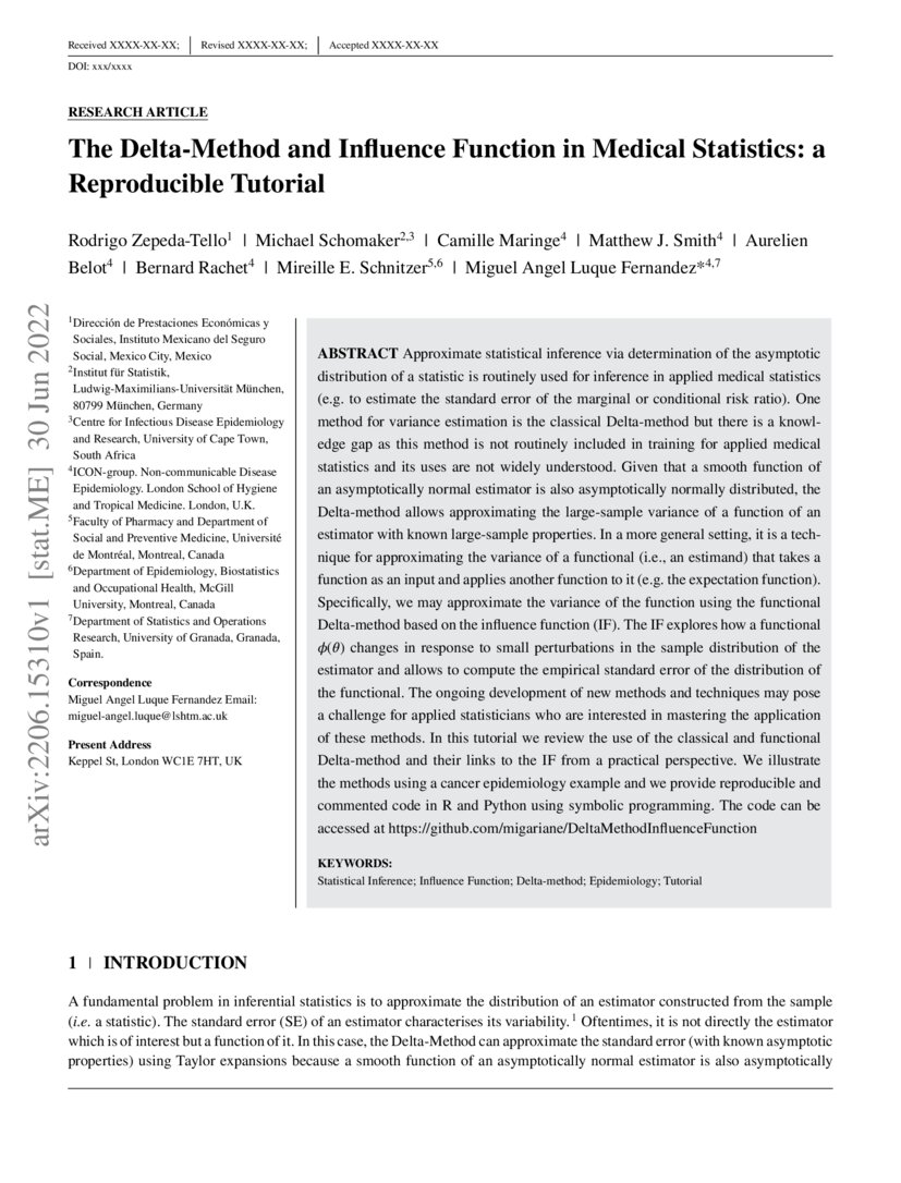 The Delta-Method and Influence Function in Medical Statistics: a ...