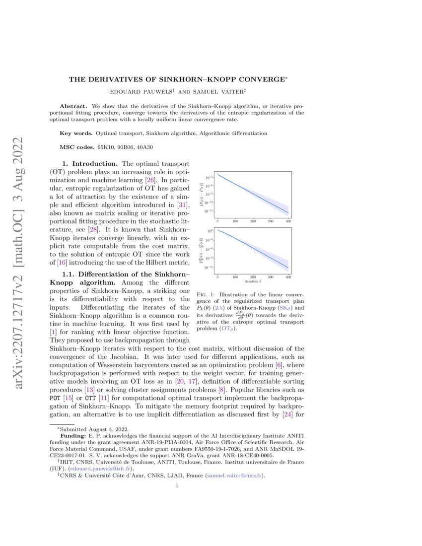 The derivatives of Sinkhorn-Knopp converge | DeepAI