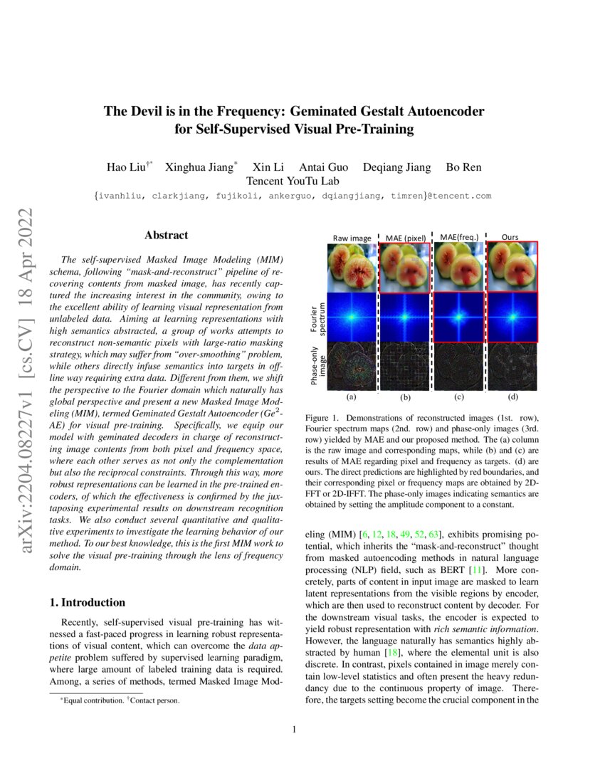The Devil is in the Frequency: Geminated Gestalt Autoencoder for Self-Supervised Visual Pre ...