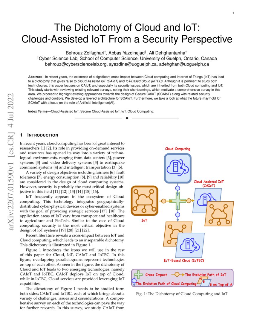 The Dichotomy of Cloud and IoT: Cloud-Assisted IoT From a Security ...