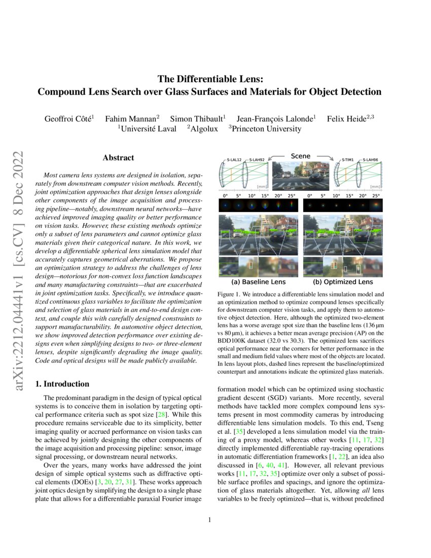 The Differentiable Lens: Compound Lens Search over Glass Surfaces and ...