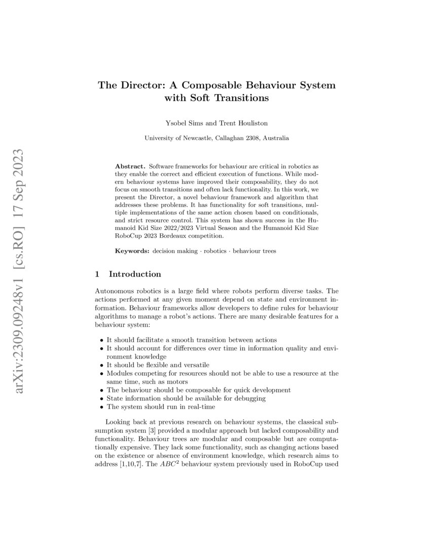 The Director: A Composable Behaviour System with Soft Transitions | DeepAI