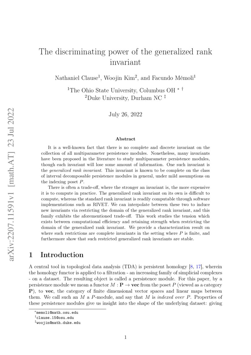 The Discriminating Power Of The Generalized Rank Invariant Deepai