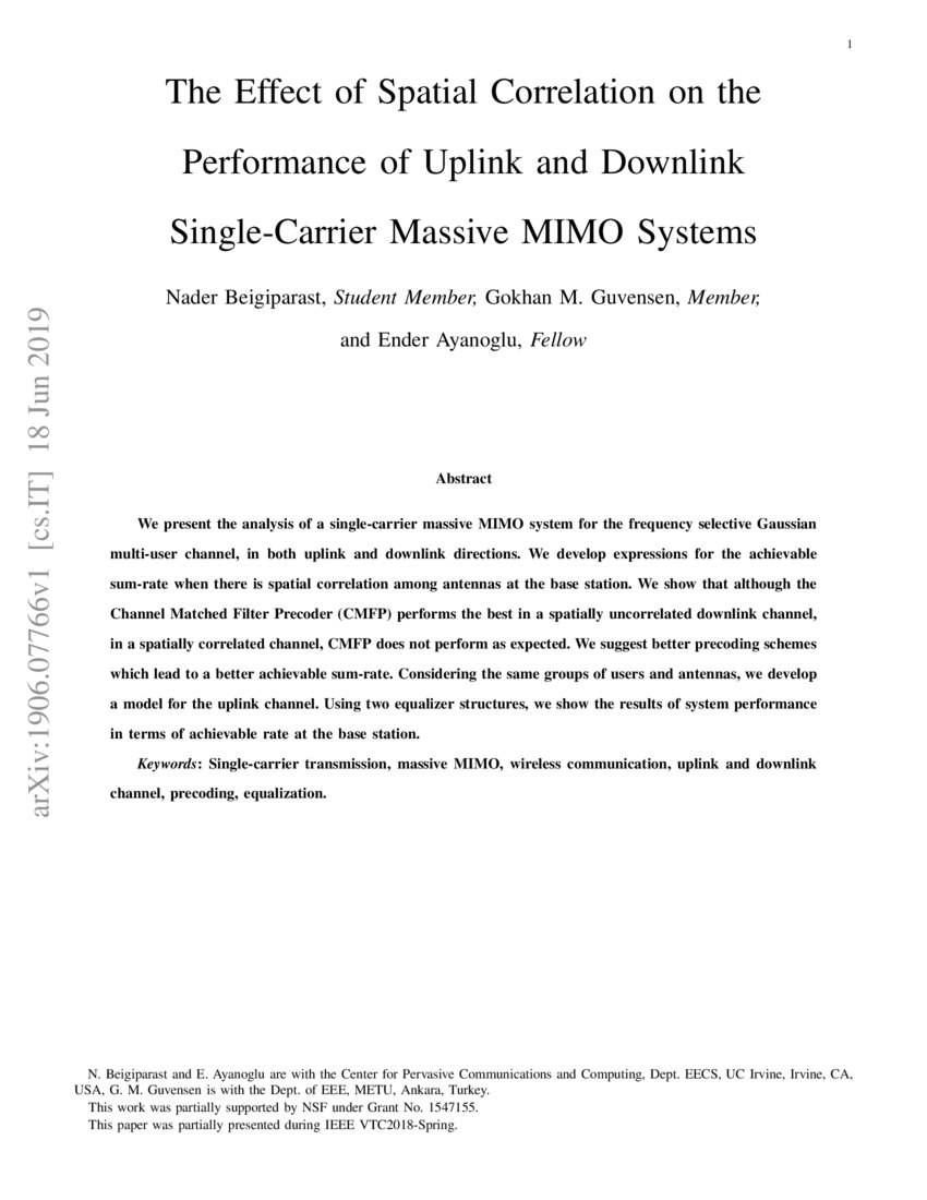 The Effect Of Spatial Correlation On The Performance Of Uplink And