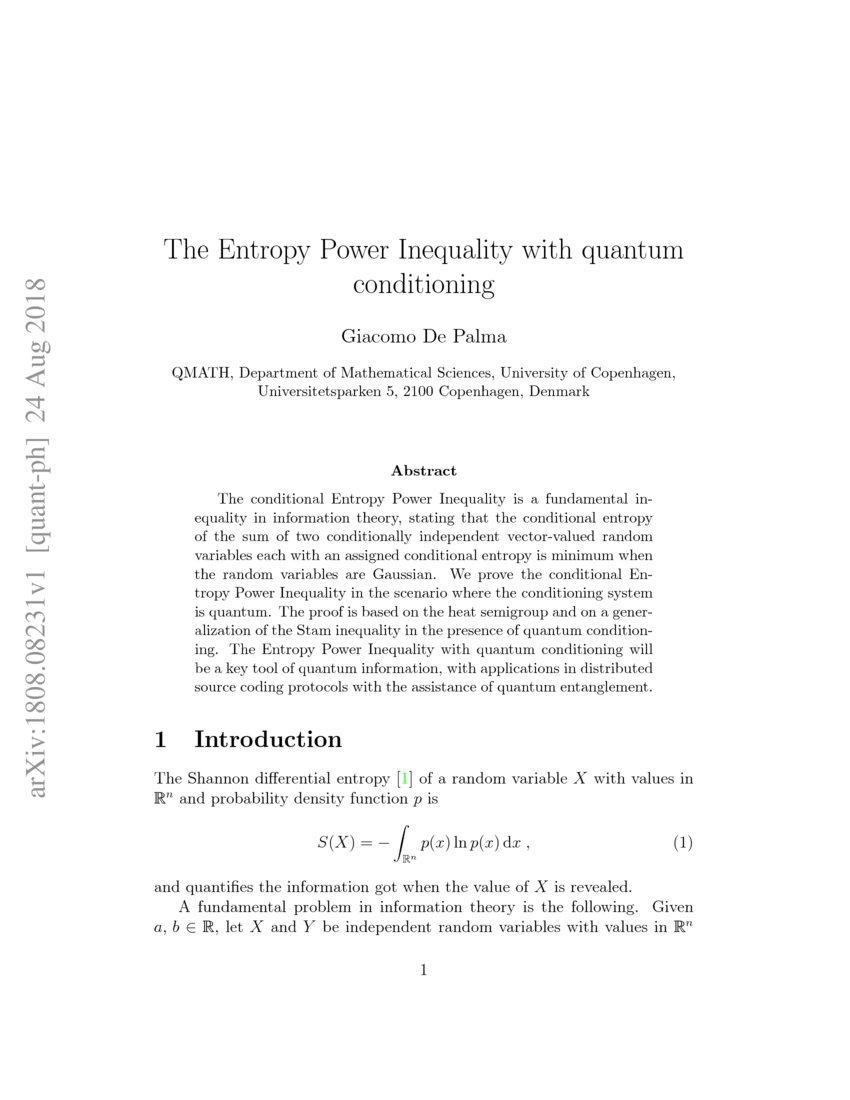 The Entropy Power Inequality with quantum conditioning | DeepAI