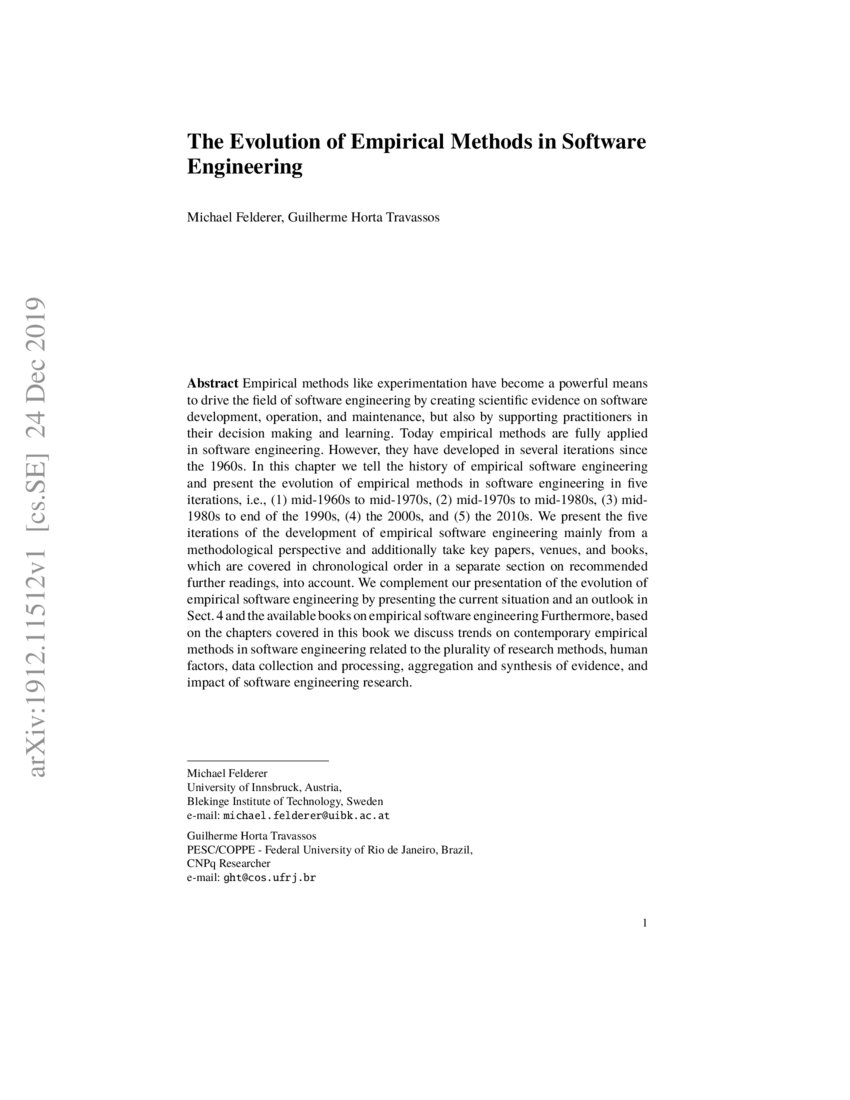 The Evolution of Empirical Methods in Software Engineering | DeepAI