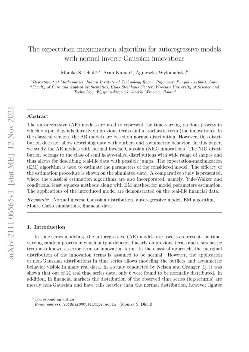 The Expectation Maximization Algorithm For Autoregressive Models With