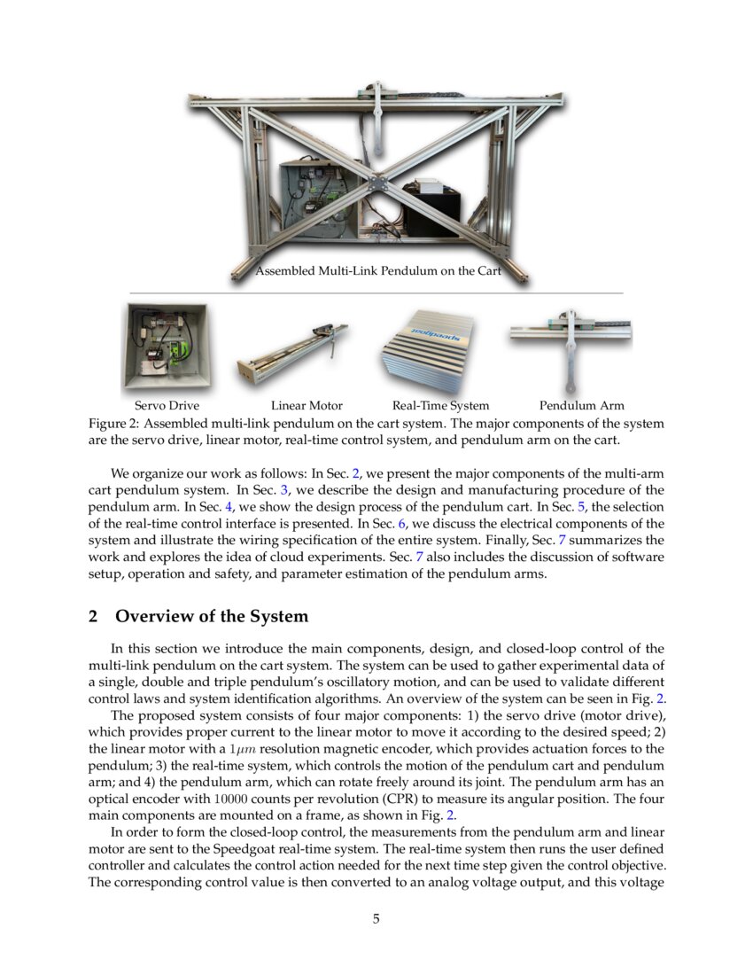 The Experimental Multi-Arm Pendulum on a Cart: A Benchmark System for ...