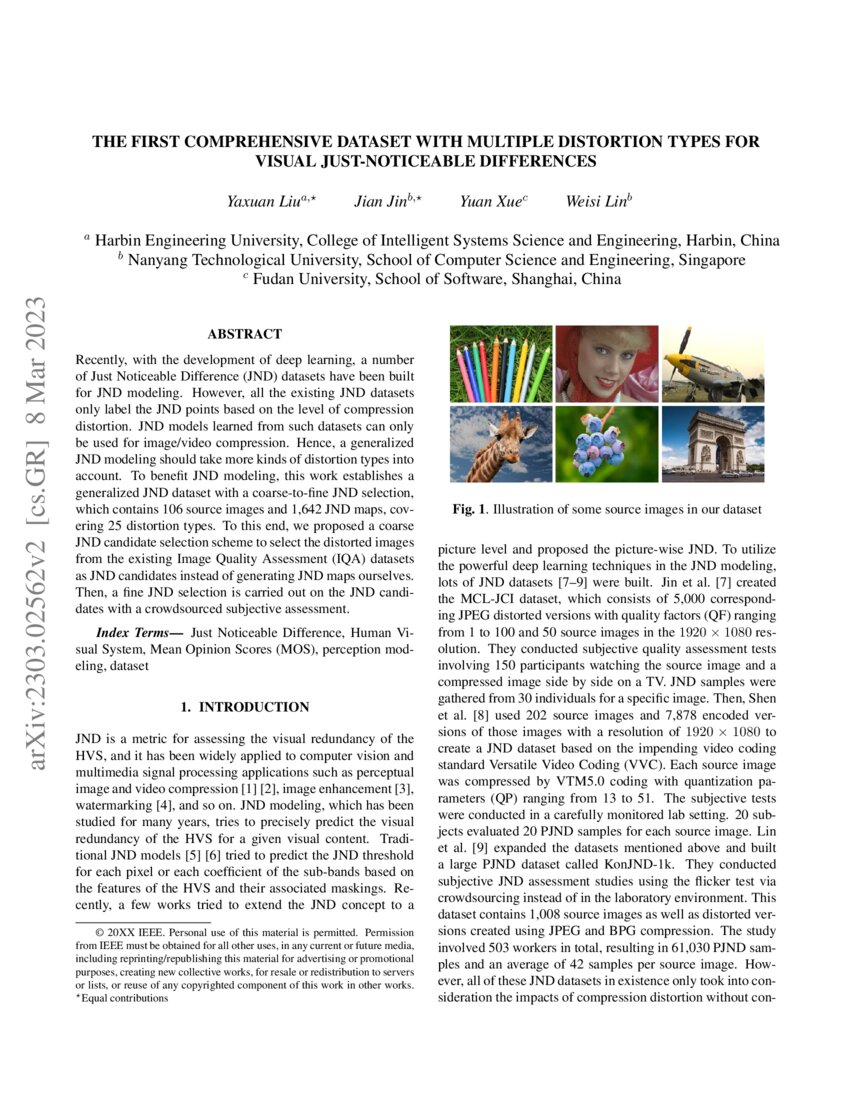 The First Comprehensive Dataset with Multiple Distortion Types for ...