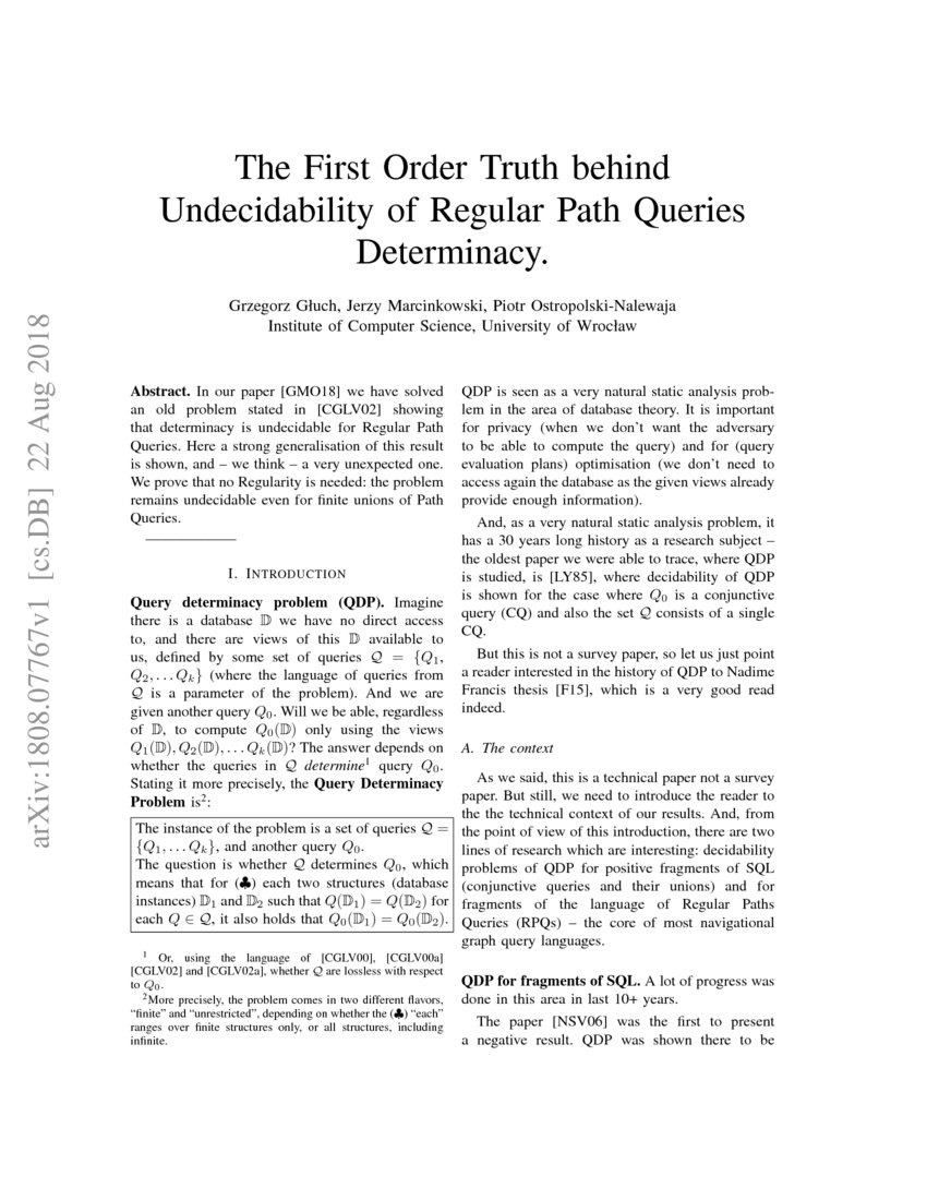 The First Order Truth behind Undecidability of Regular Path Queries ...