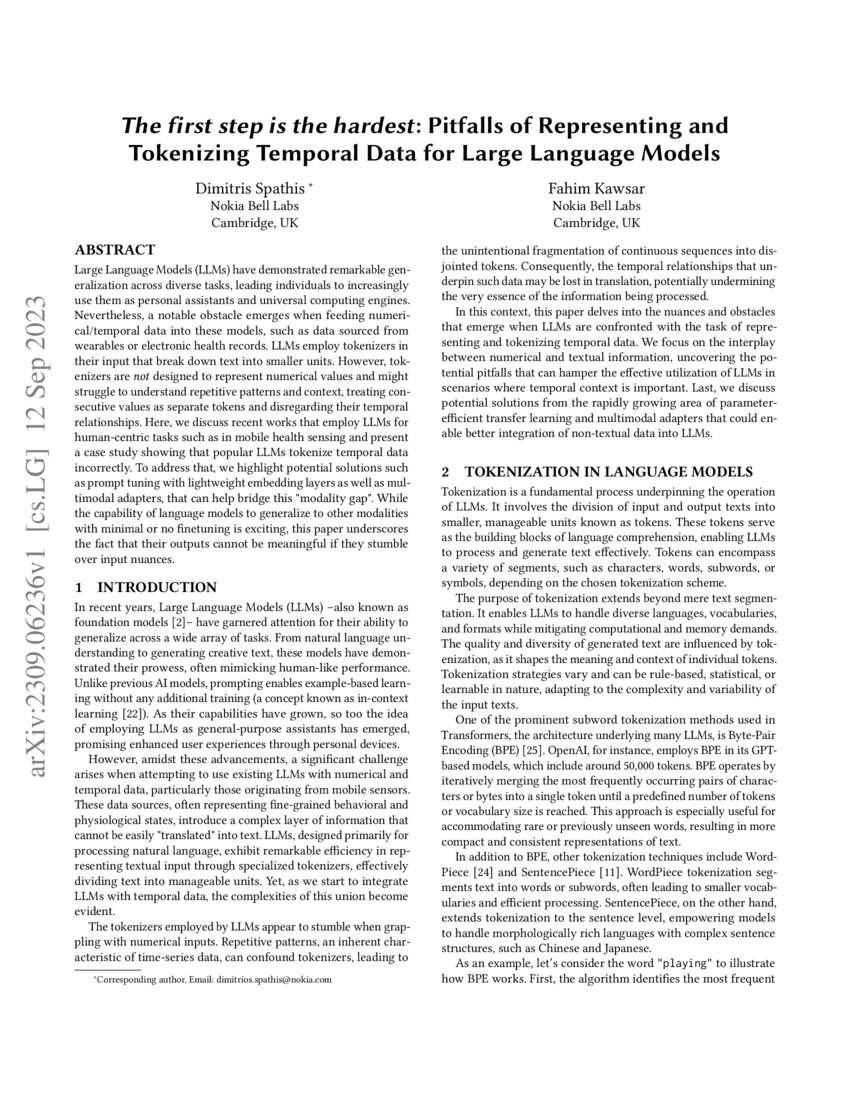 The first step is the hardest: Pitfalls of Representing and Tokenizing Temporal Data for Large ...