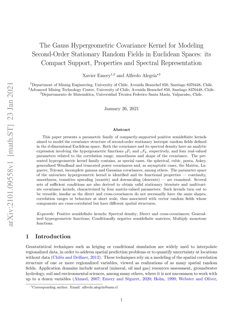 The Gauss Hypergeometric Covariance Kernel For Modeling Second Order Stationary Random Fields In