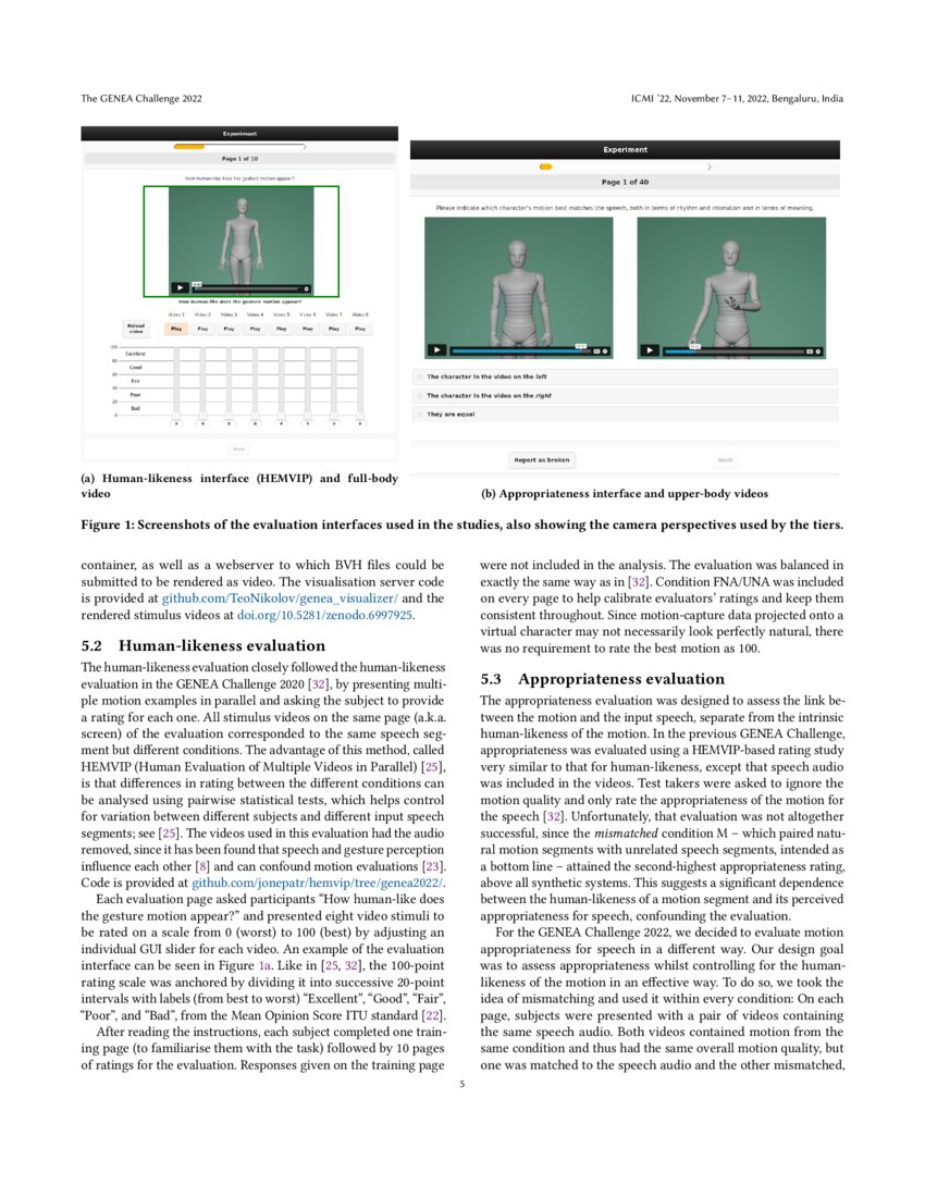 The GENEA Challenge 2022: A large evaluation of data-driven co-speech gesture generation | DeepAI