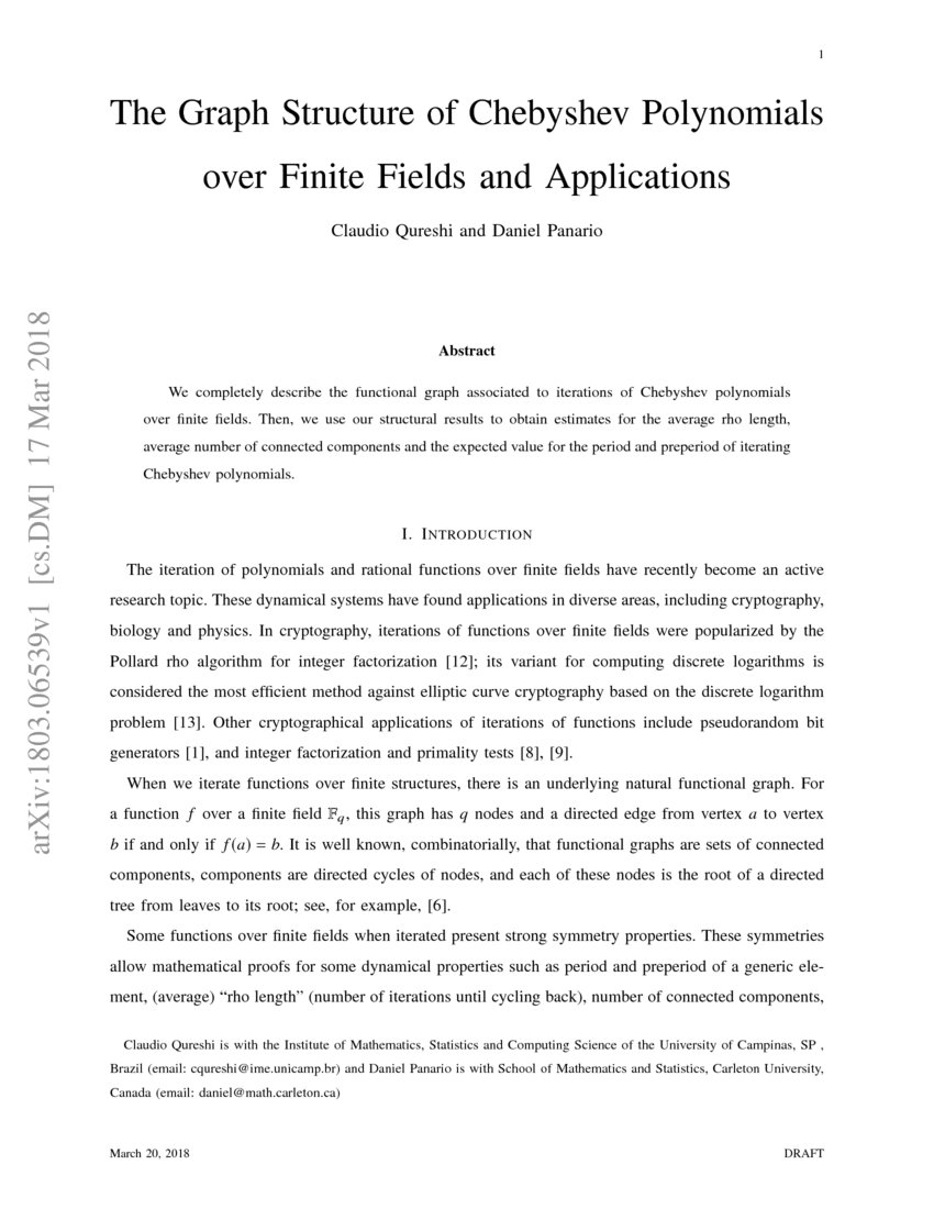 The Graph Structure of Chebyshev Polynomials over Finite Fields and ...