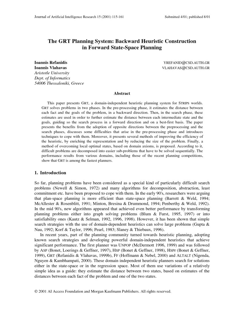 The GRT Planning System Backward Heuristic Construction In Forward the-grt-planning-system-backward-heuristic-construction-in-forward