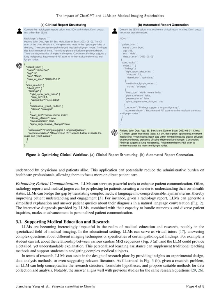 The Impact of ChatGPT and LLMs on Medical Imaging Stakeholders: Perspectives and Use Cases | DeepAI
