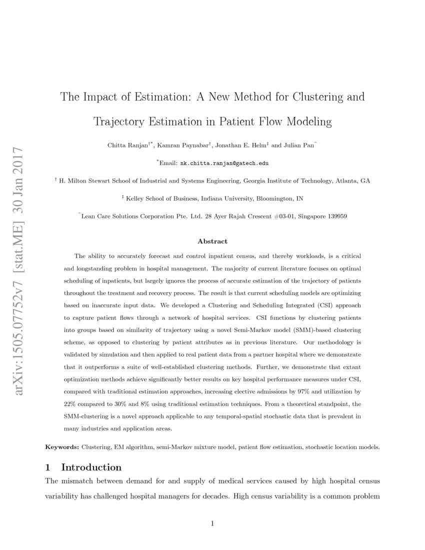 The Impact of Estimation: A New Method for Clustering and Trajectory ...
