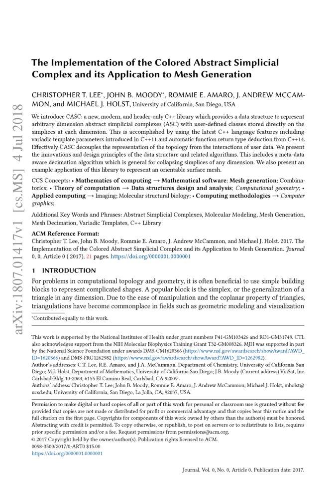 The Implementation of the Colored Abstract Simplicial Complex and its ...